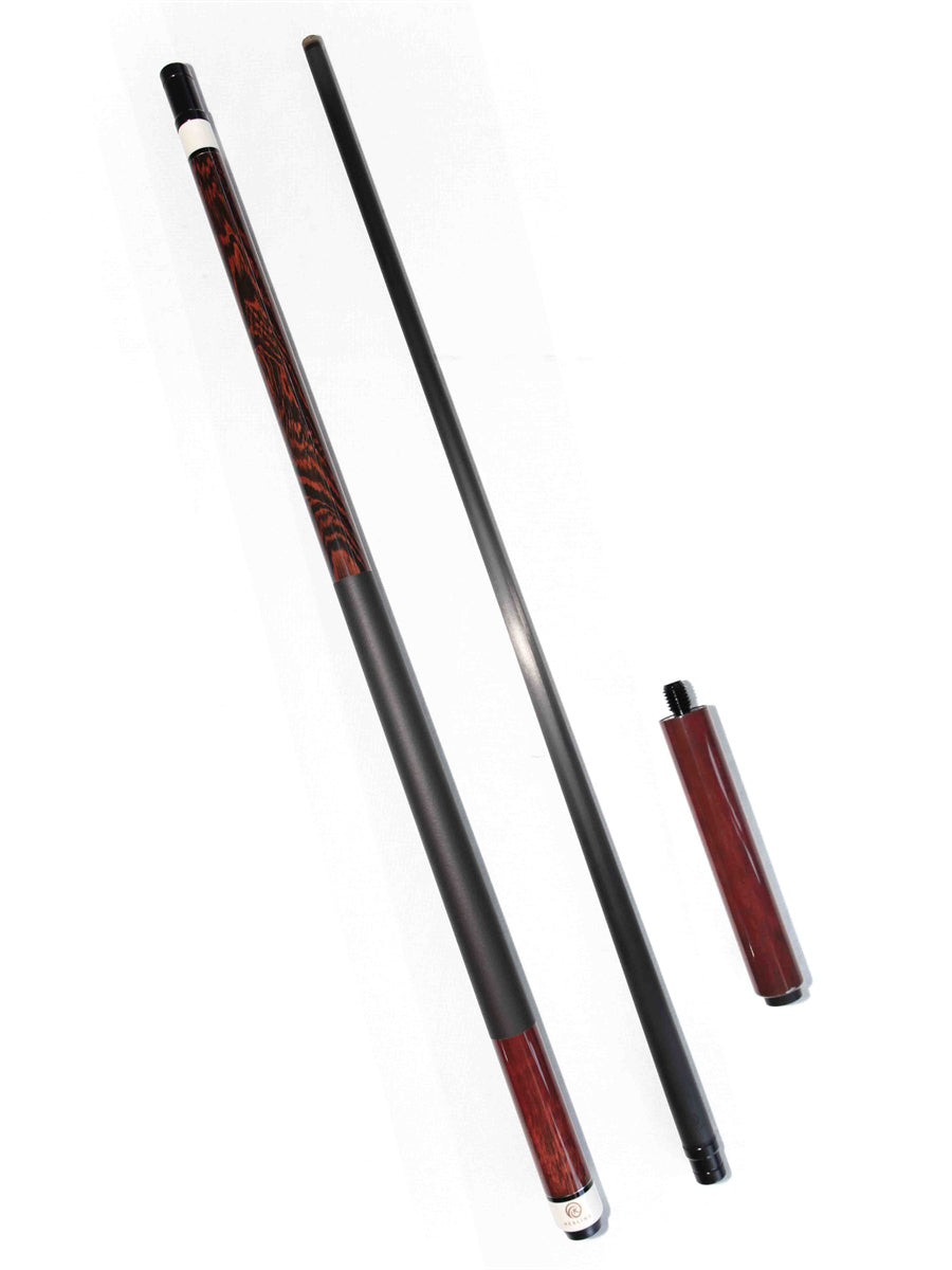 OKHEALING Carbon Pool Cue with Wood Grain Design and 12.4mm Pigskin Ti